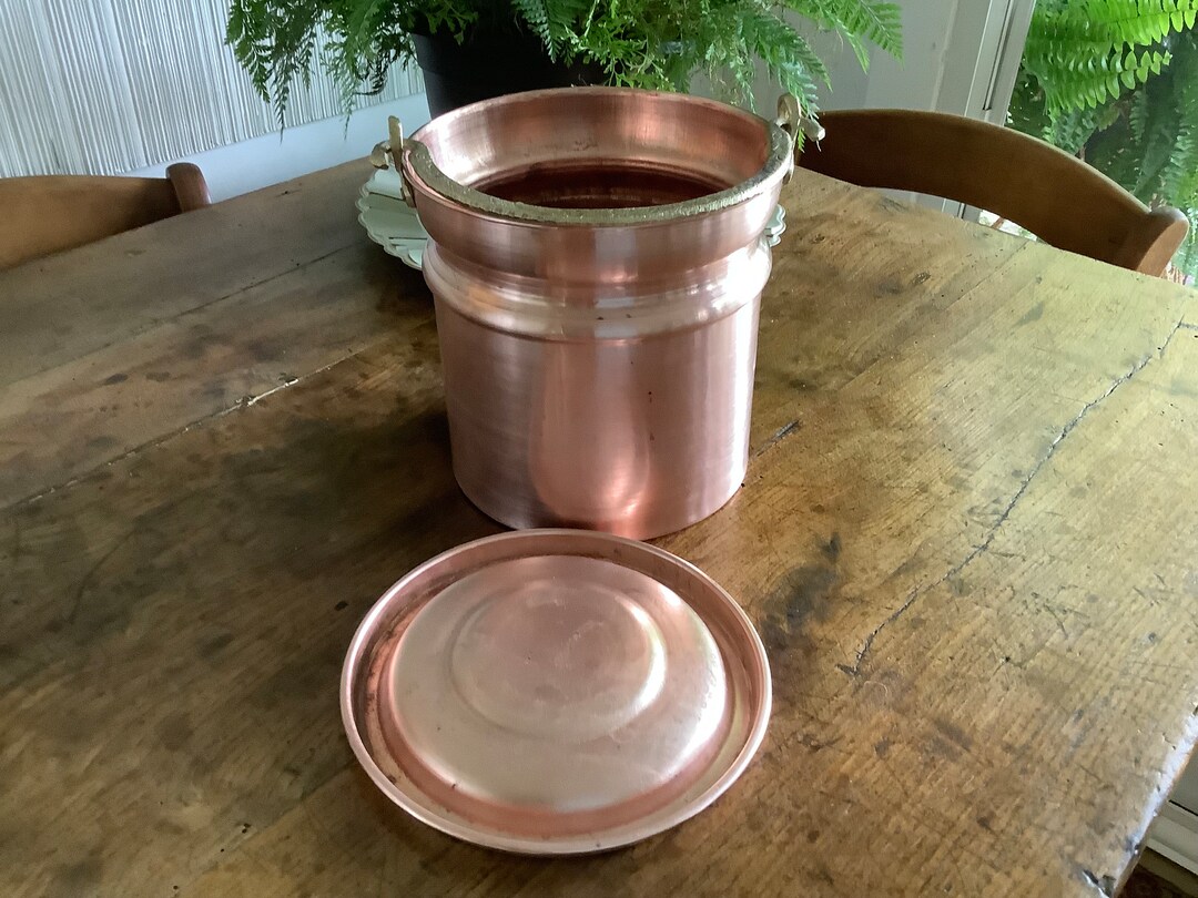 Vintage Copper Pail With Brass Bail and Copper Lid - Etsy