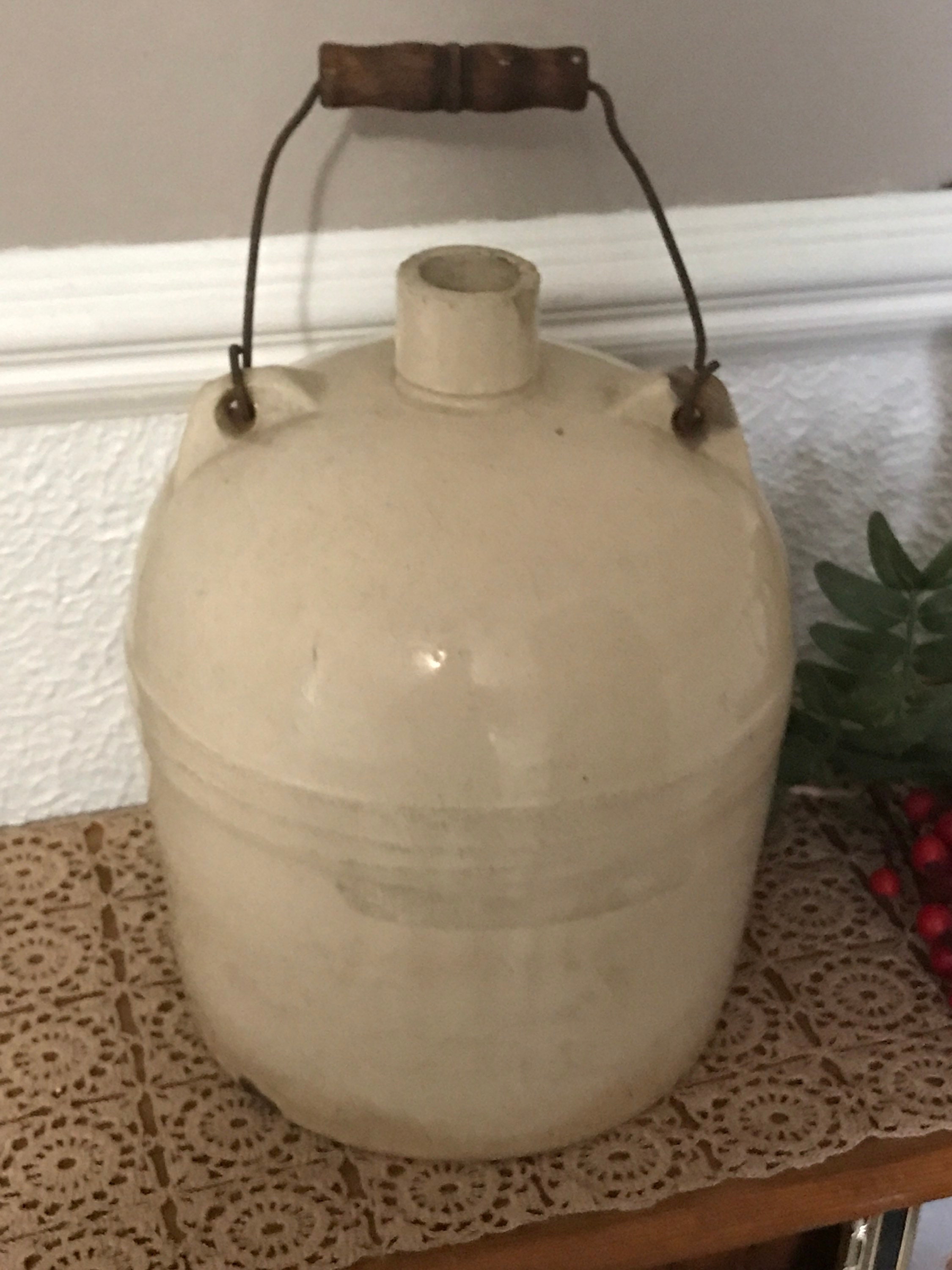 Stoneware Jug With Wood Bail Handle - Etsy