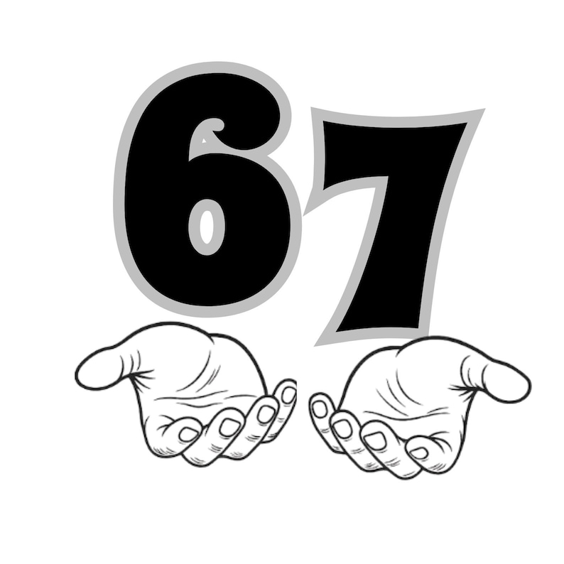 Six Seven 6 7 Meme Funny Hands PNG Bundle, Viral Internet Meme Humor ...
