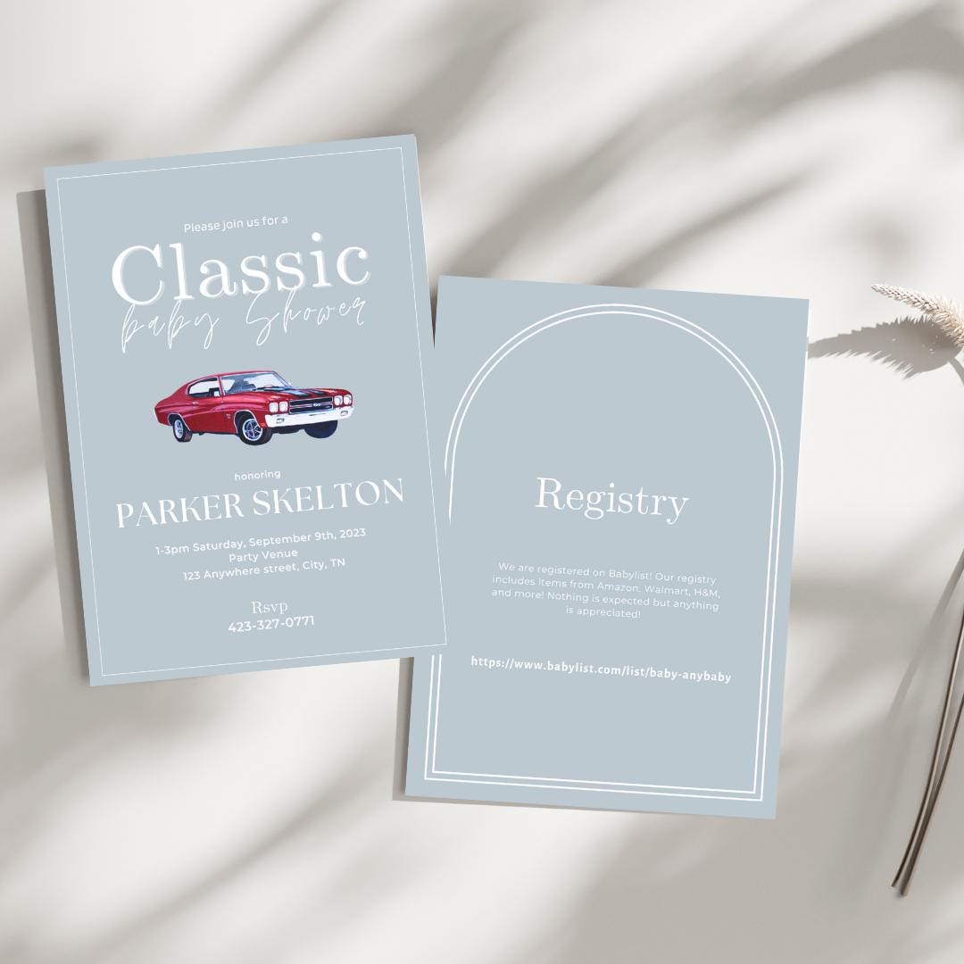 Classic Car Inspired Invitation Template (digital Download) - Etsy