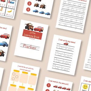 Cars Inspired Printable Preschool Worksheets Digital Download (editable ...