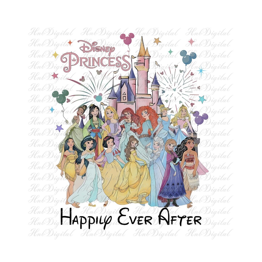 Disney Princess PNG, Castle Fireworks Happily Ever After DTF ...