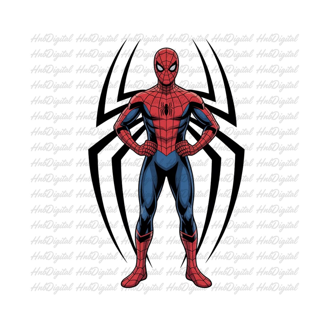 Spider-man Standing Hero Pose PNG, Superhero Cartoon Printable, Kids ...