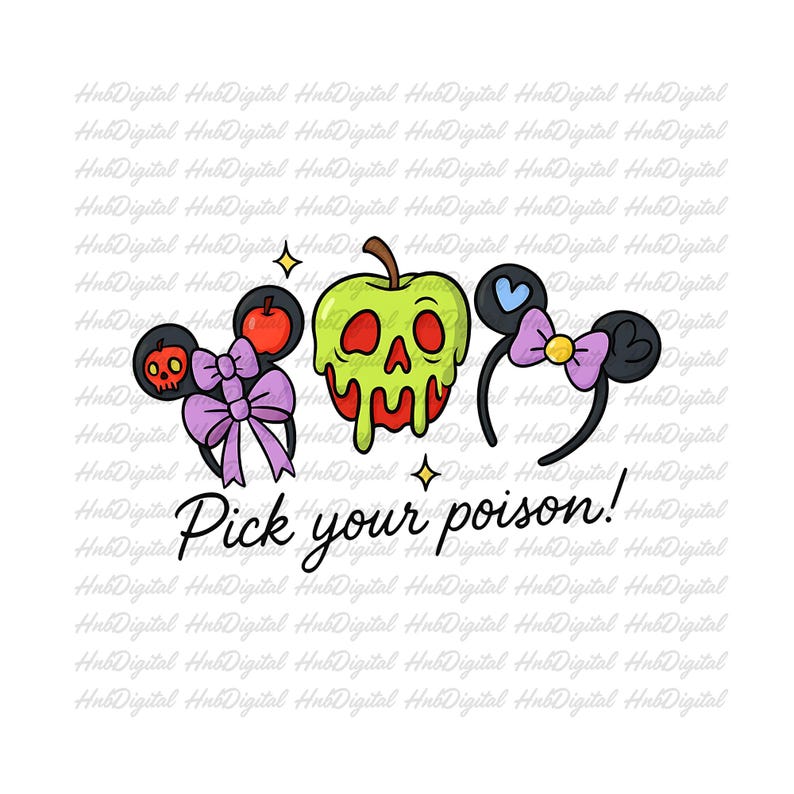 Poison Apple PNG, Evil Queen Inspired Clipart, Pick Your Poison Disney ...