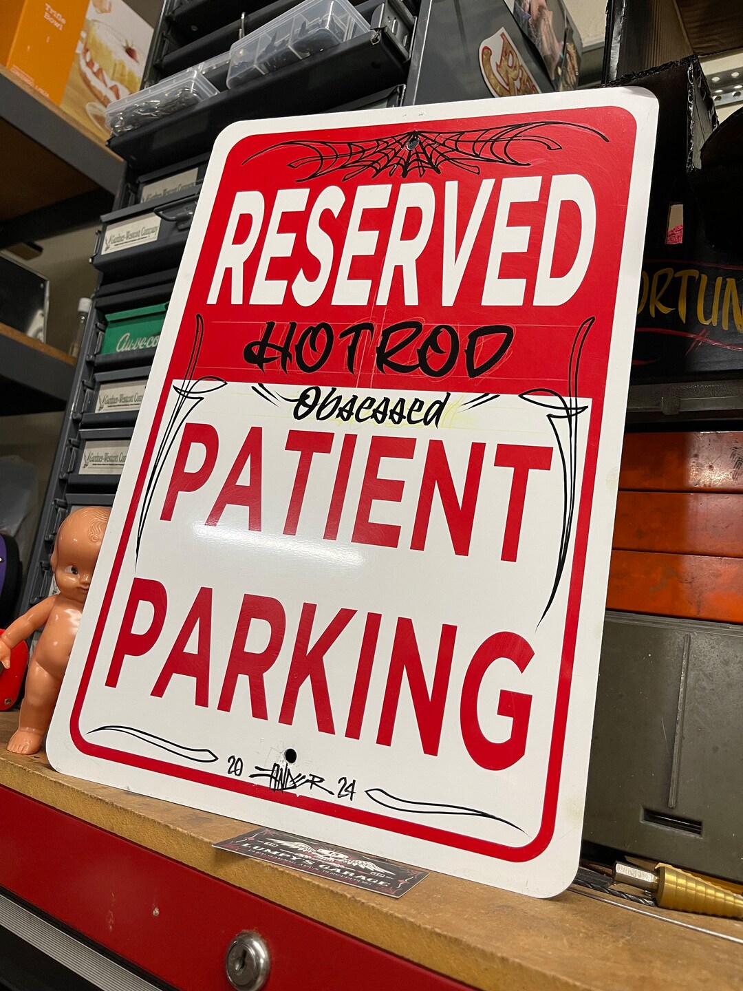 Hand Lettered Vintage Street Sign hotrod Rustic Sign, Man Cave, Old ...