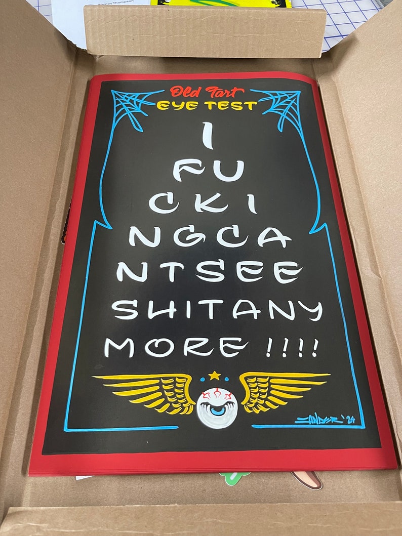 Lumpy's Garage “old Fart Eye Chart” 11”x17” Poster - Etsy