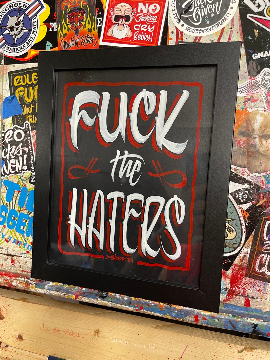Hand Painted Garage Art haters Sign, Framed - Etsy