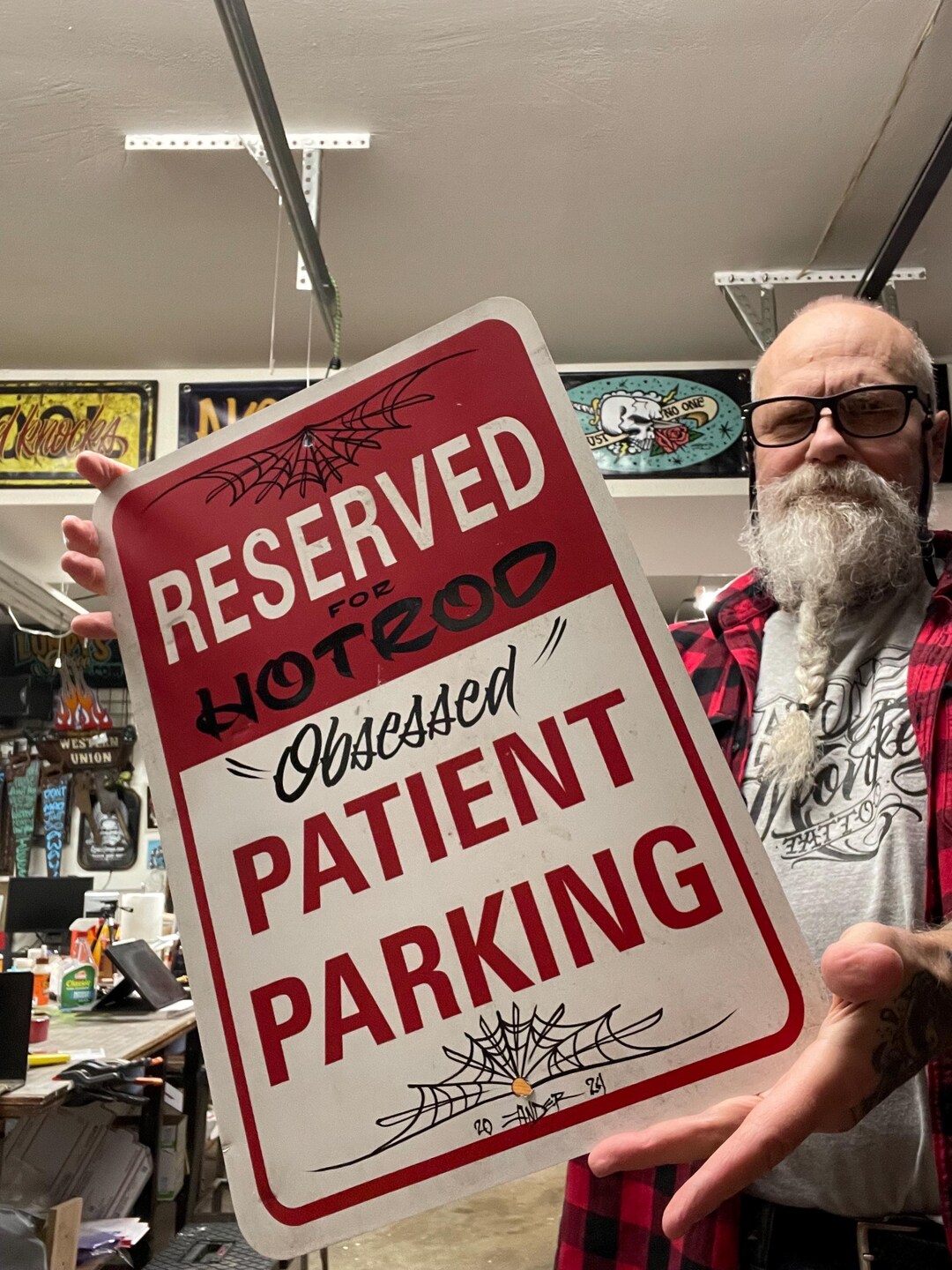 Hand Lettered Vintage Street Sign hotrod Rustic Sign, Man Cave, Old ...