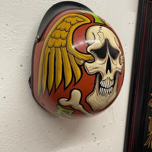 Hand Painted Garage Art "ftw" Vintage Motorcycle Half Helmet - Etsy