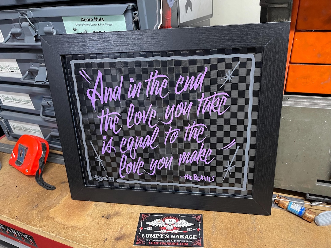 Hand Painted Garage Art the End Sign, Carbon Fiber Framed - Etsy