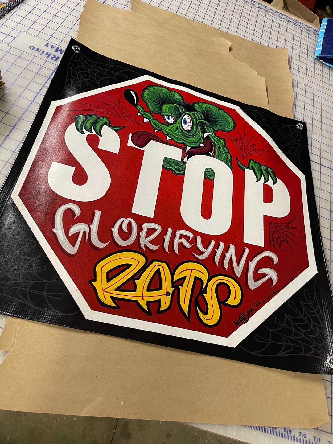 Lumpy’s Garage, “rats” 24”x24” Printed Vinyl Banner - Etsy