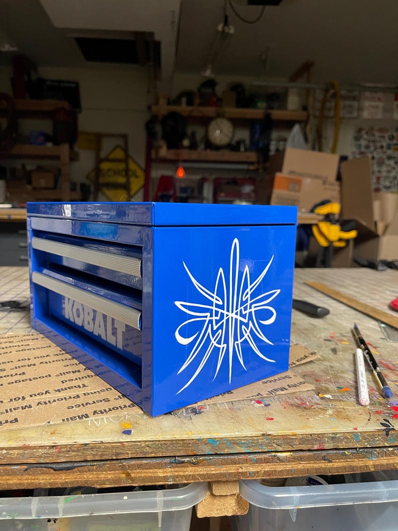 Hand Painted Garage Art "no Tools Loaned" New Mini Tool Box - Etsy