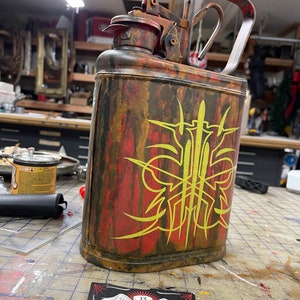 Hand Painted Garage Art bombs Away Vintage Fuel Can - Etsy