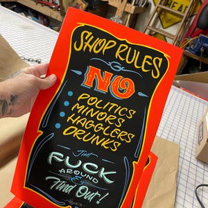 Lumpy's Garage “shop Rules” 11”x17” Poster - Etsy