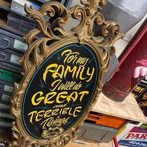 Hand Painted Garage Art for My Family Sign, Vintage Ornate Framed ...