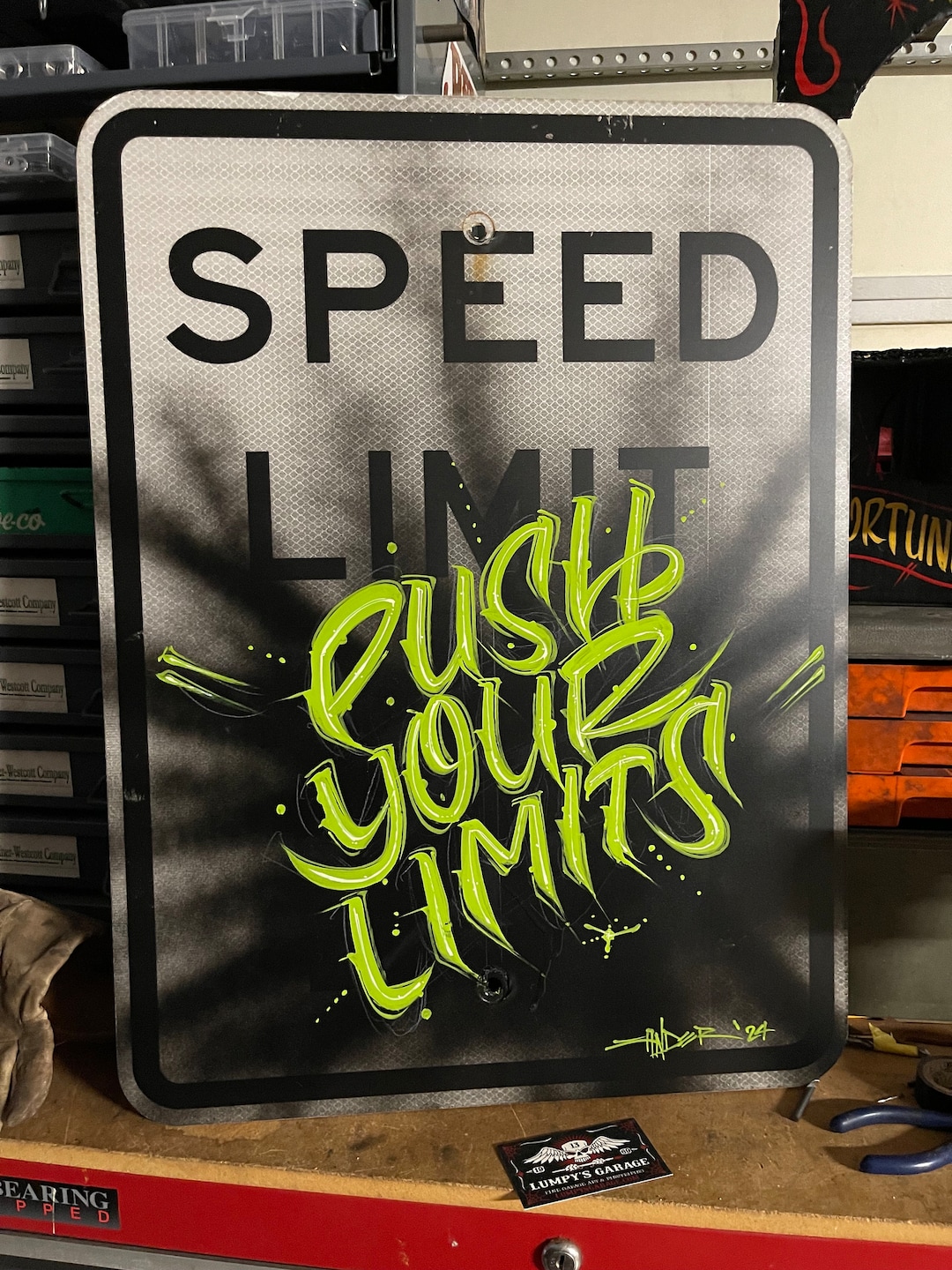 Hand Lettered Vintage Speed Limit Sign "limit" Rustic Sign, Man Cave ...