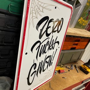 Hand Lettered Vintage Street Sign “zfg" Vintage NOS Steel Sign, Man ...