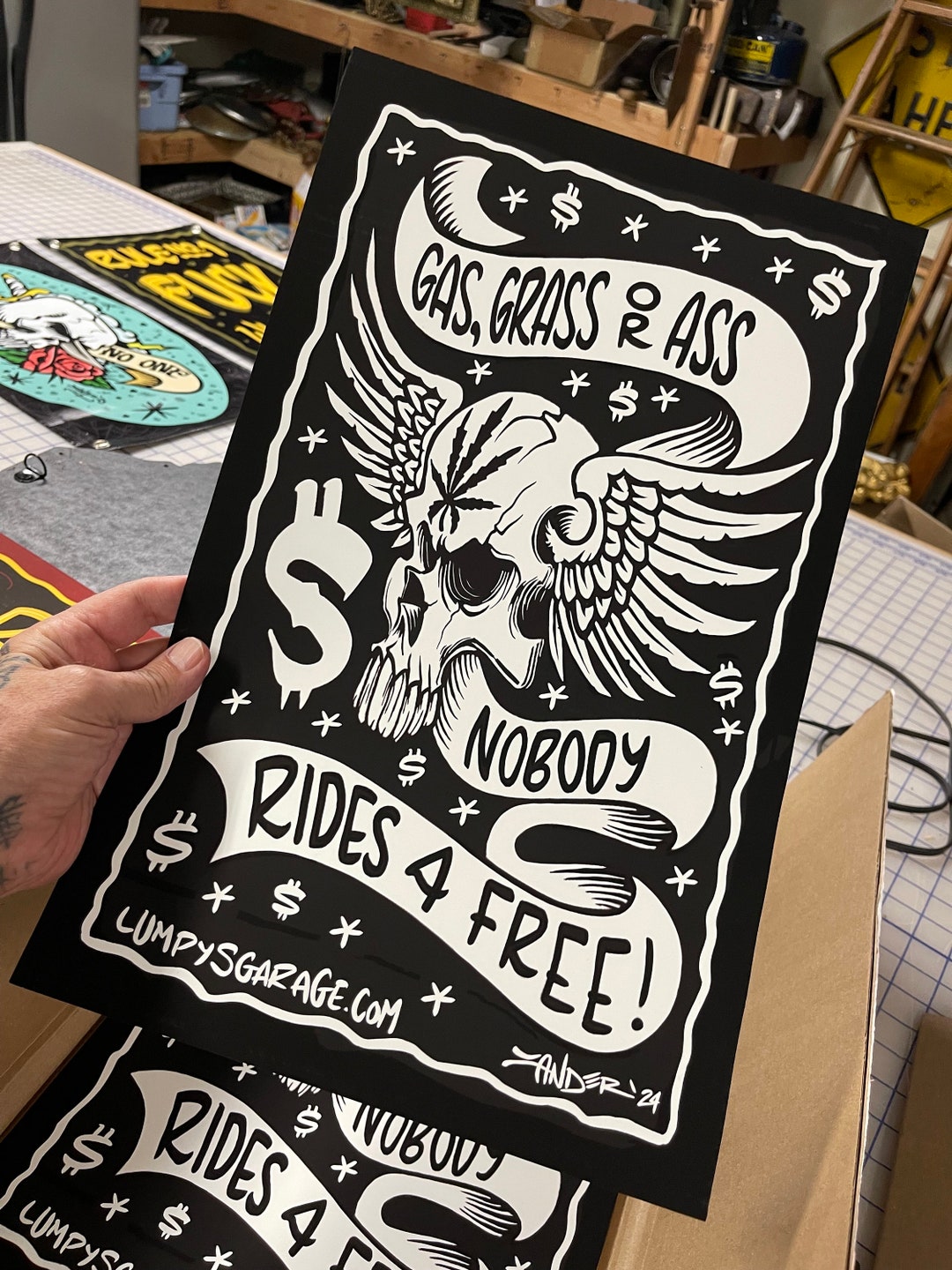 Lumpy's Garage “ Nobody Rides for Free” 11”x17” Poster - Etsy