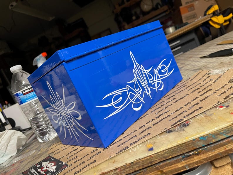 Hand Painted Garage Art "no Tools Loaned" New Mini Tool Box - Etsy
