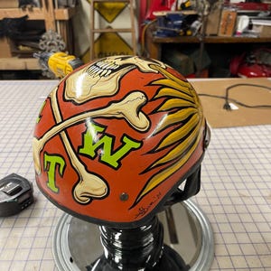 Hand Painted Garage Art "ftw" Vintage Motorcycle Half Helmet - Etsy