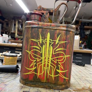 Hand Painted Garage Art bombs Away Vintage Fuel Can - Etsy