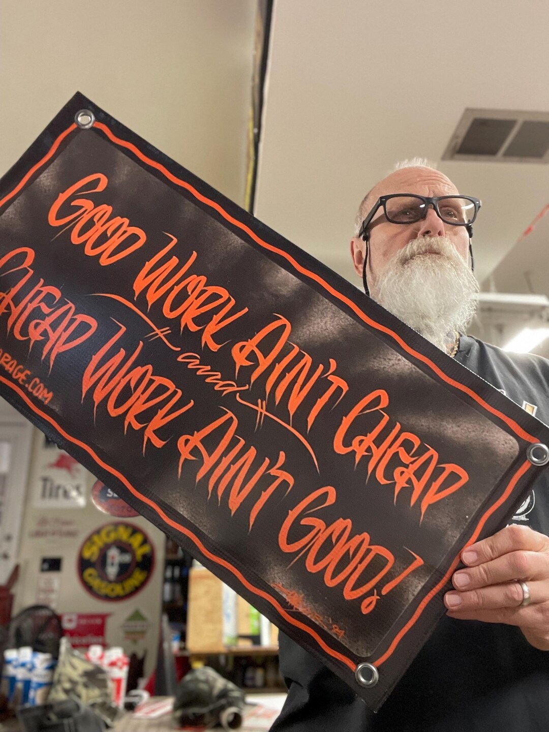 Lumpy’s Garage, “good Work” 12”x24” Printed Vinyl Banner - Etsy