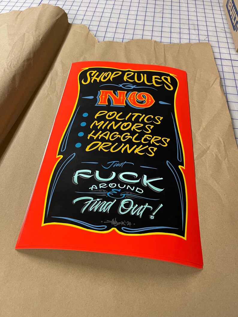 Lumpy's Garage “shop Rules” 11”x17” Poster - Etsy