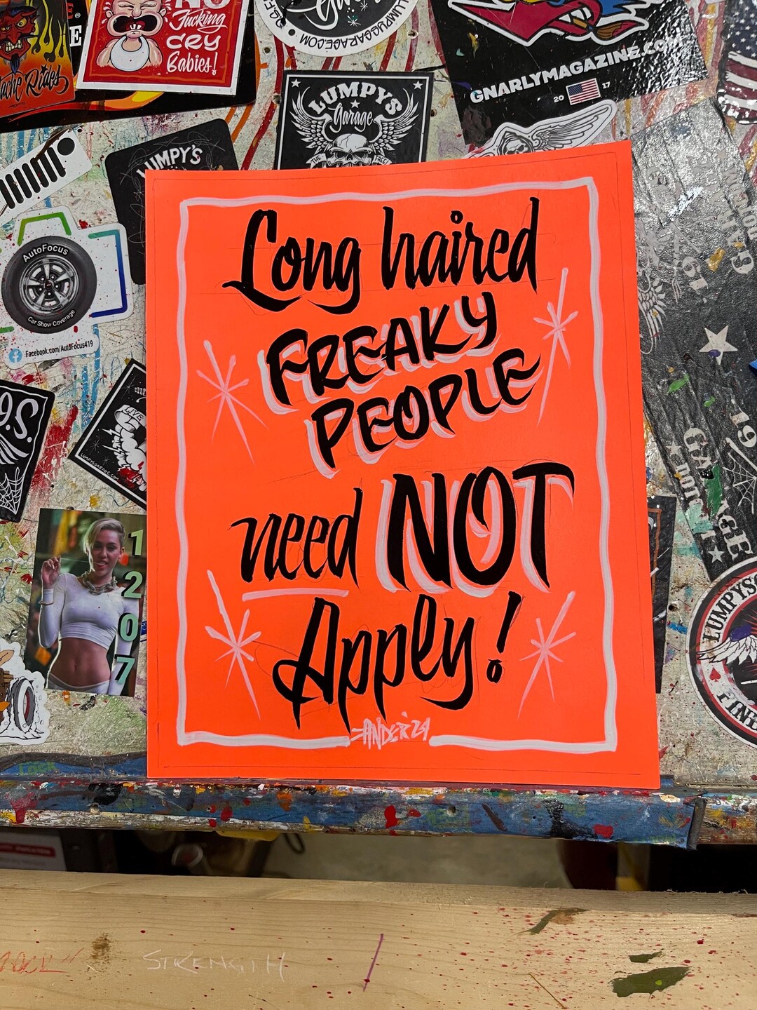 Hand Painted Garage Art freaky People Sign, Ready for Framing - Etsy