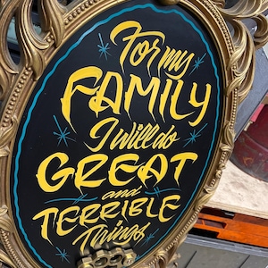 Hand Painted Garage Art for My Family Sign, Vintage Ornate Framed ...