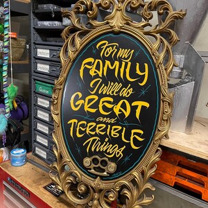 Hand Painted Garage Art for My Family Sign, Vintage Ornate Framed ...