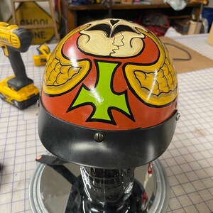 Hand Painted Garage Art "ftw" Vintage Motorcycle Half Helmet - Etsy