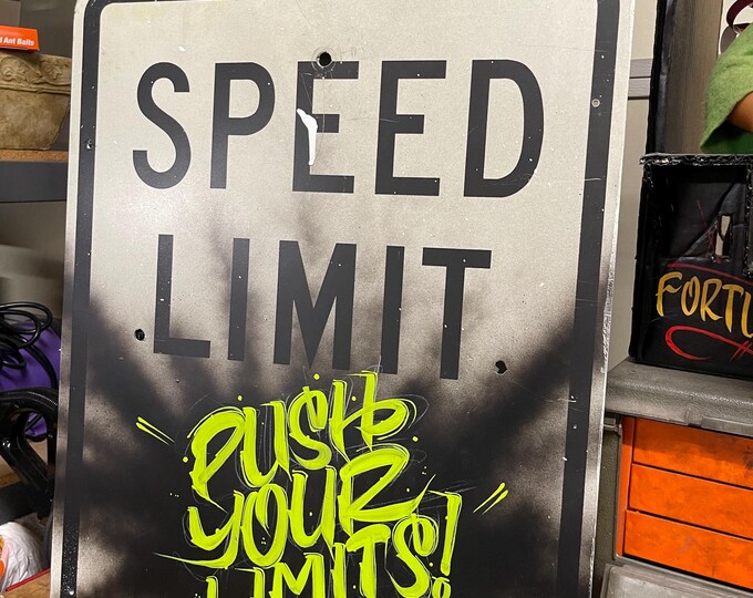 Hand Lettered Vintage Speed Limit Sign "limit" Rustic Sign, Man Cave ...