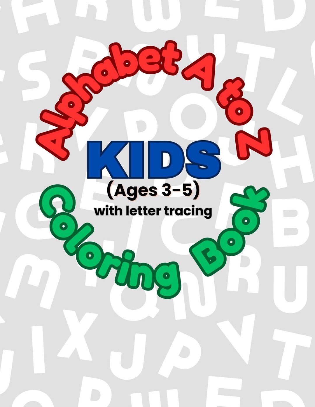 Alphabet A to Z Kids Coloring Book — Printable PDF — Digital Download ...
