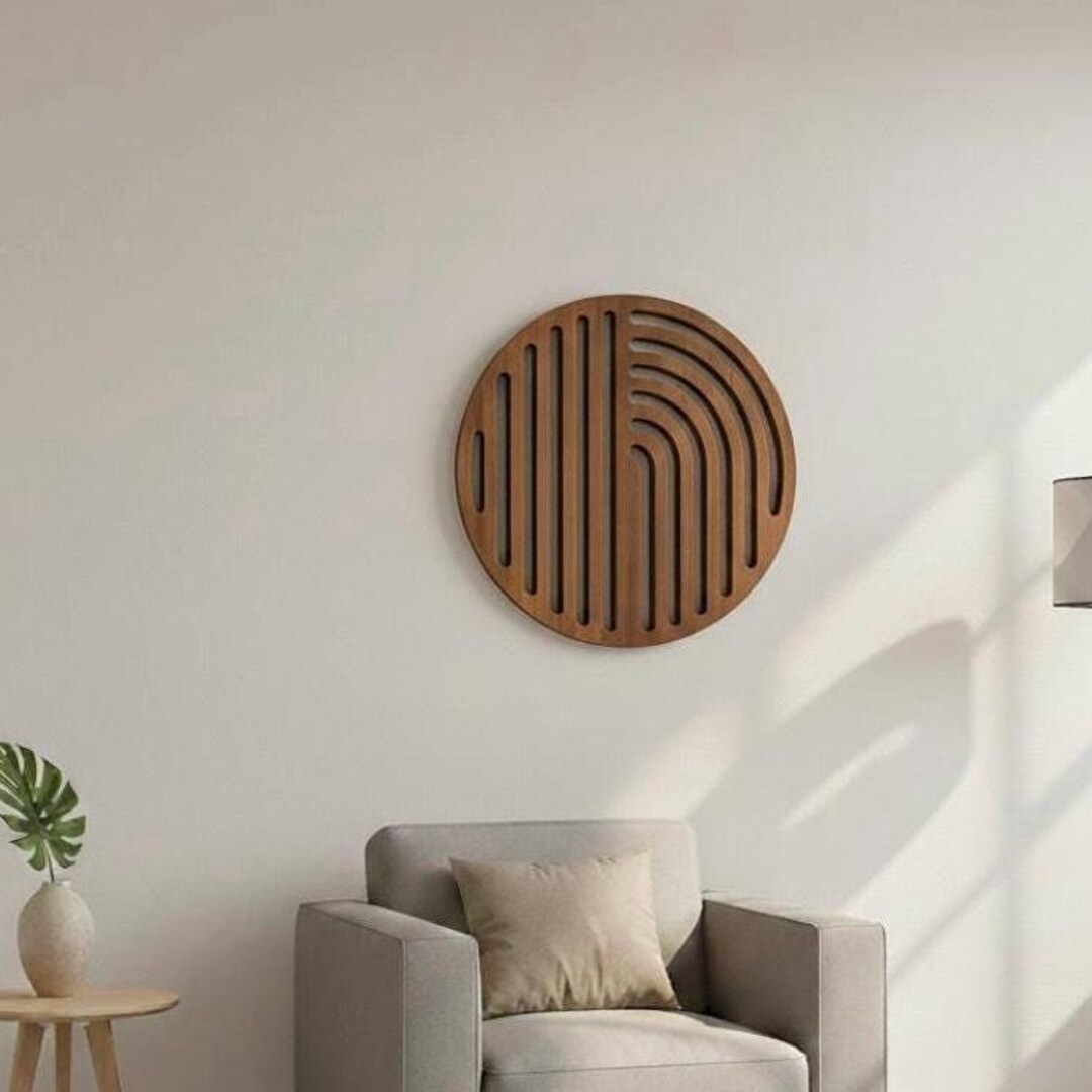 Geometric Wood Wall Decor, Mid Century Modern Circular Arch - Etsy