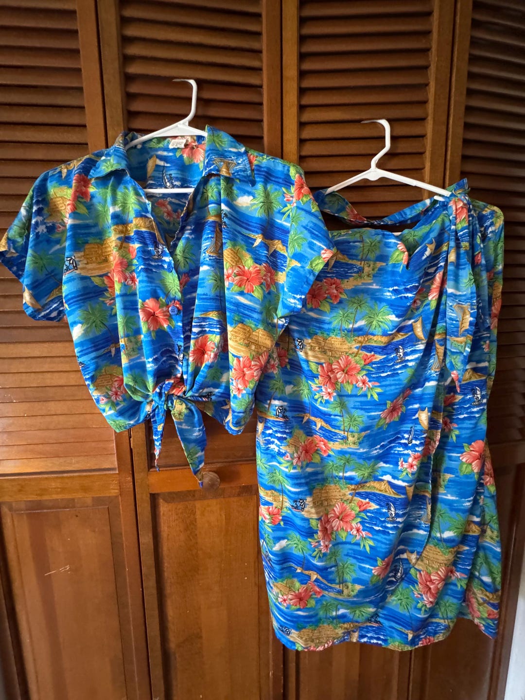 Vintage Tiki Skirt and Top - Etsy