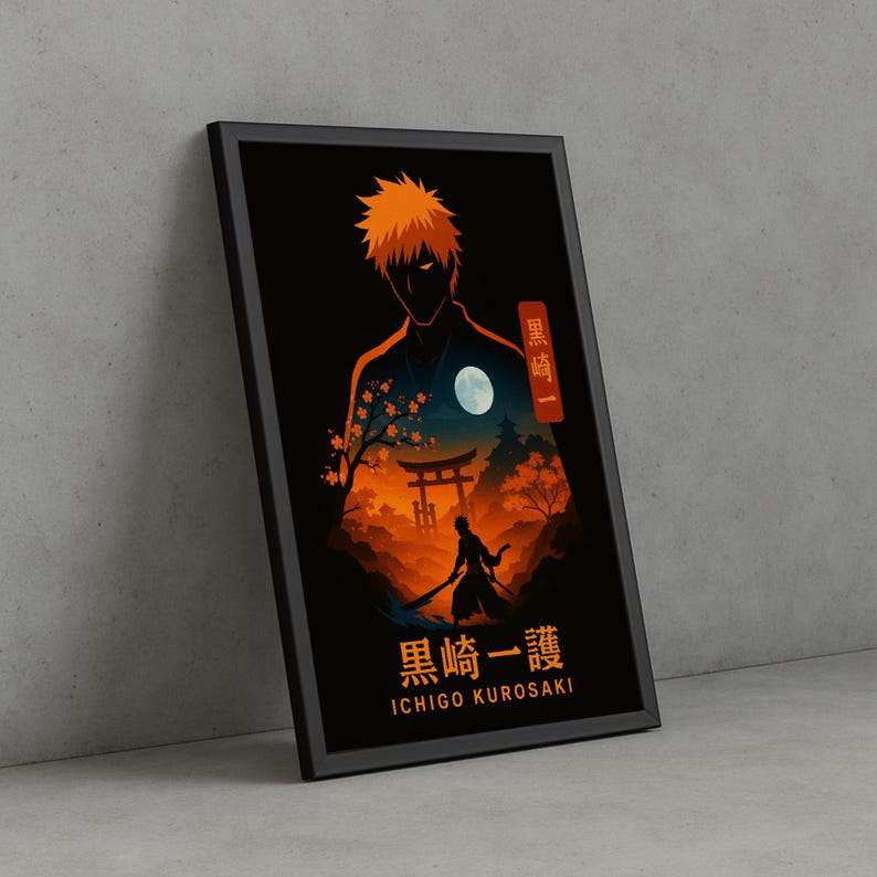Ichigo Kurosaki Bleach Anime Poster: Japanese Manga Art (digital ...