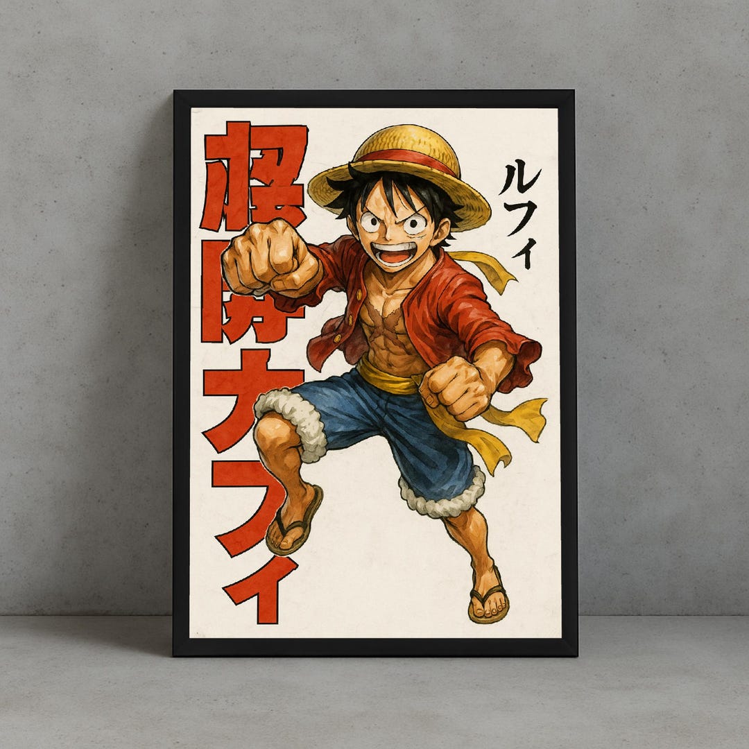 Monkey D. Luffy Print: One Piece Japanese Manga Art (digital Download ...