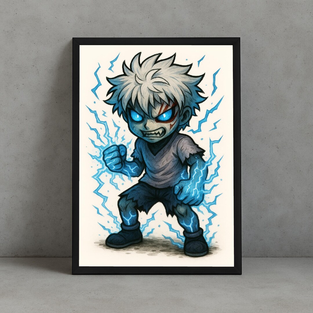 Killua Zoldyck Halloween Thunder Edition | Anime Wall Art | Hunter X ...