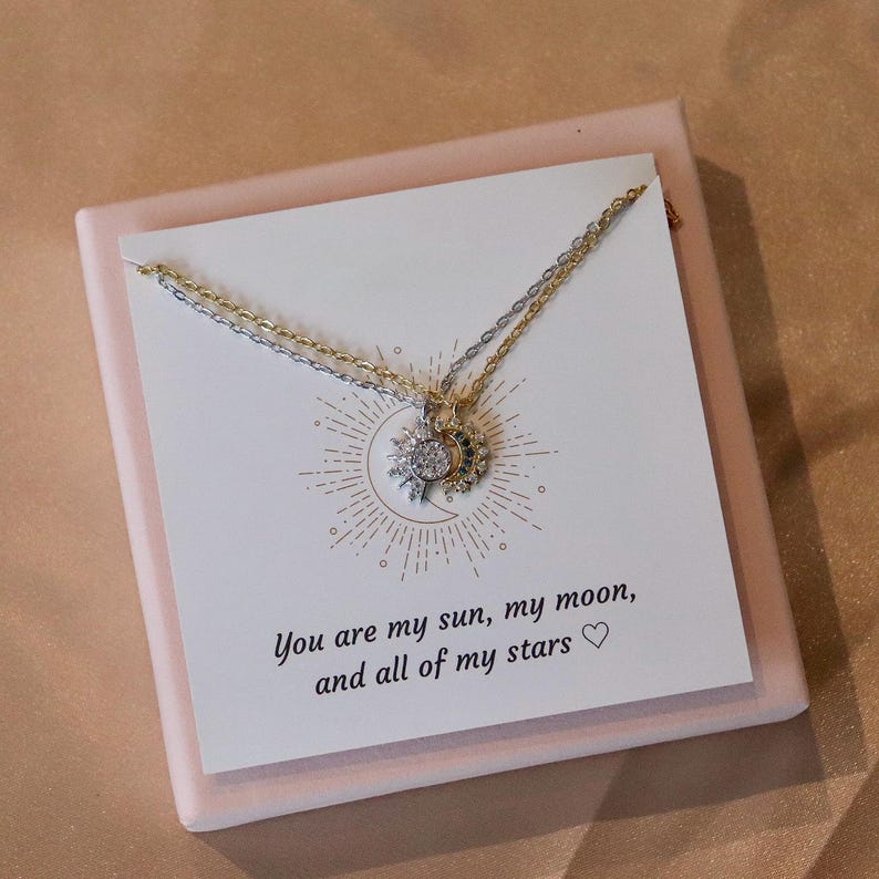 Sun and Moon Necklace – Celestial Jewelry, Couple Matching Jewelry ...
