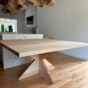 Large Square Maple Wood Dining Table. - Etsy