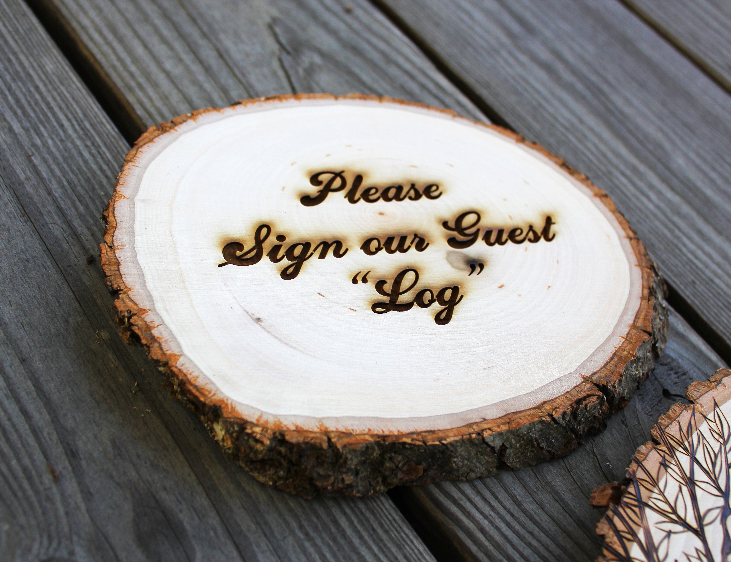 Sign our Guest Book Rustic Wood Slice Slab | Etsy