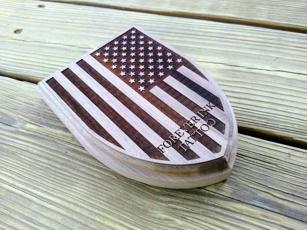 Custom Engraved US Flag Wooden Shield Plaque. Taxidermy Crafts | Etsy