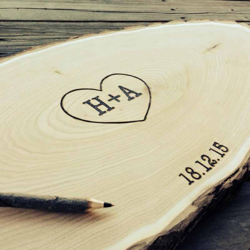 Wood Slab Guest Book - Etsy