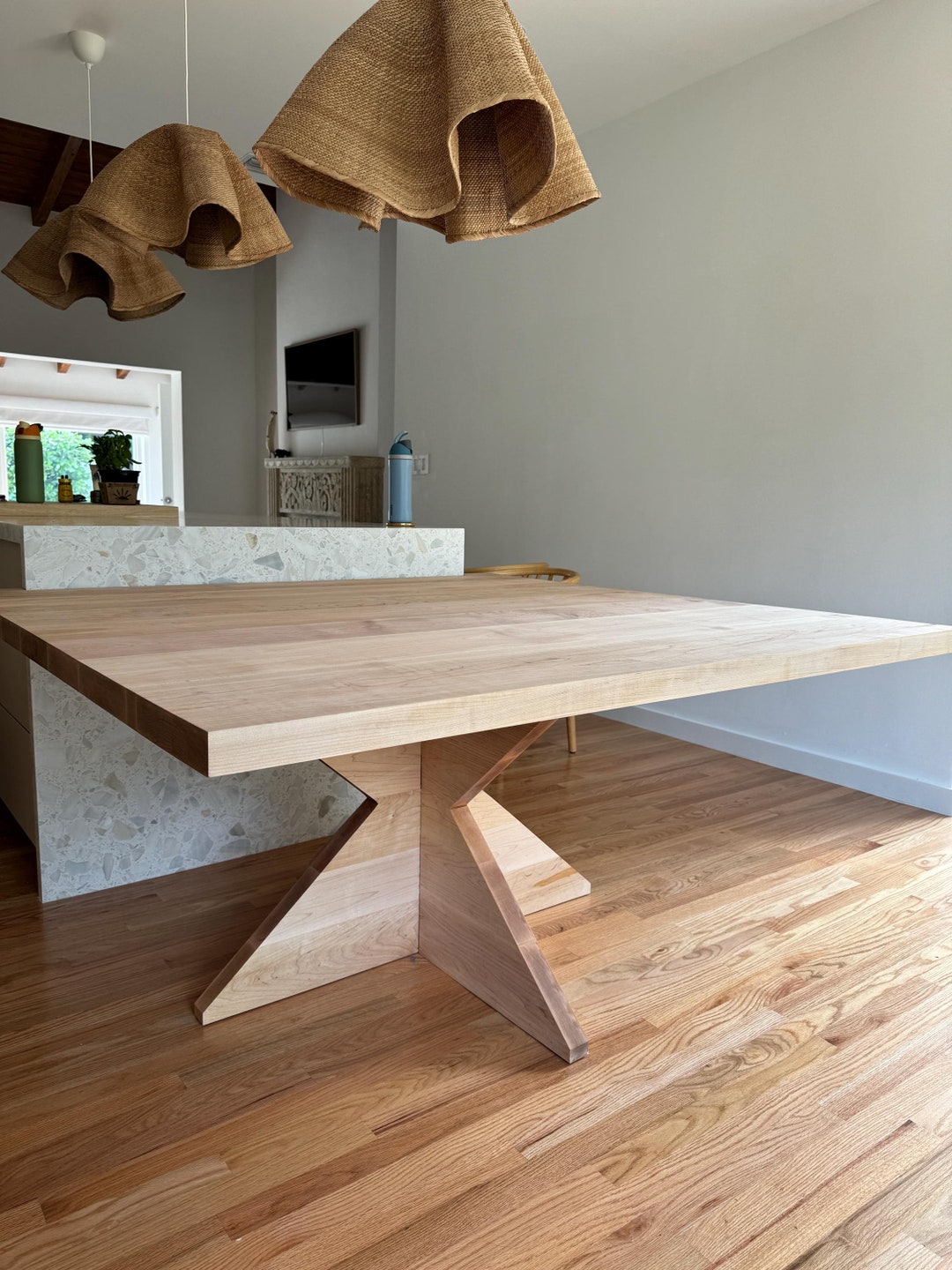 Large Square Maple Wood Dining Table. - Etsy