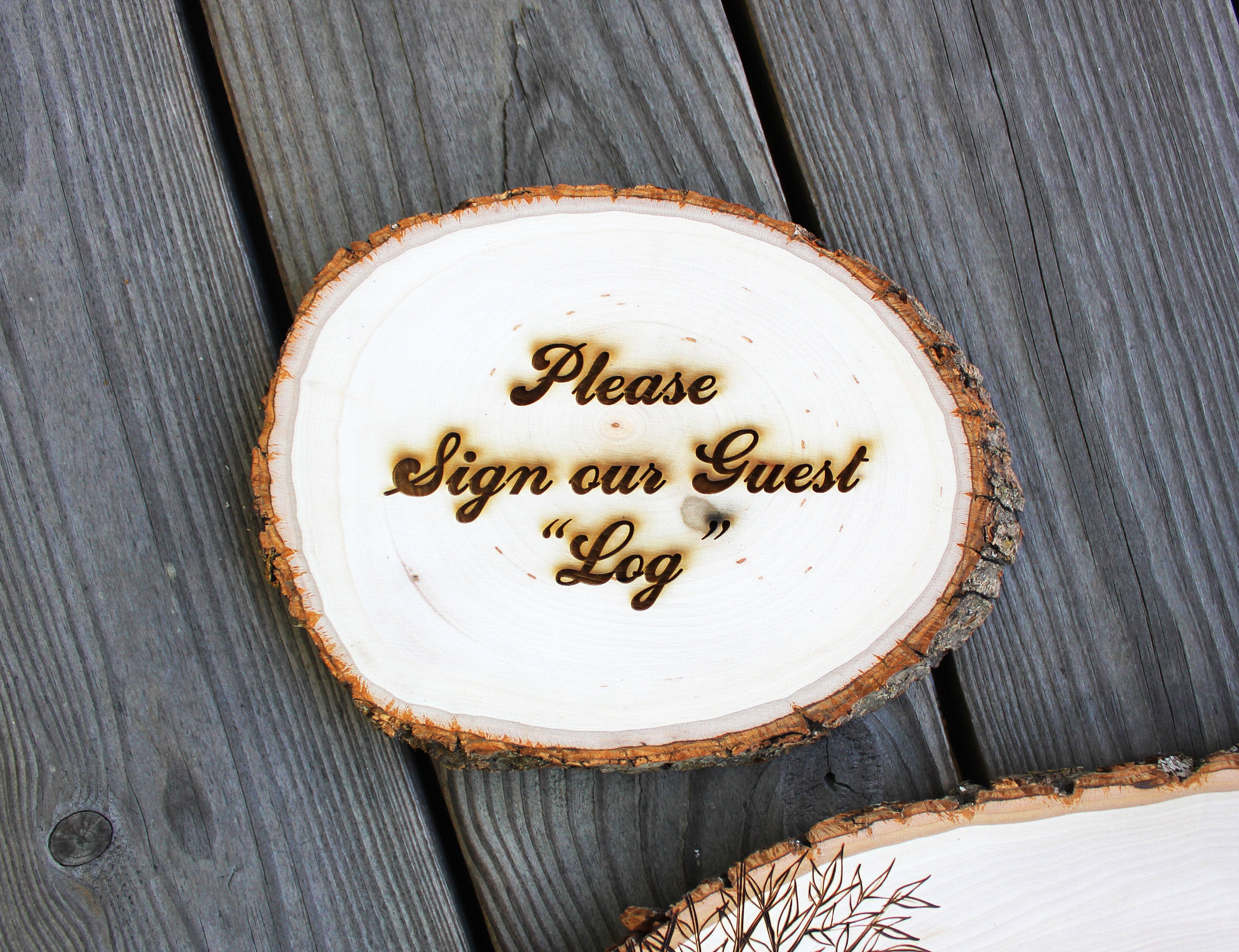 Sign our Guest Book Rustic Wood Slice Slab | Etsy
