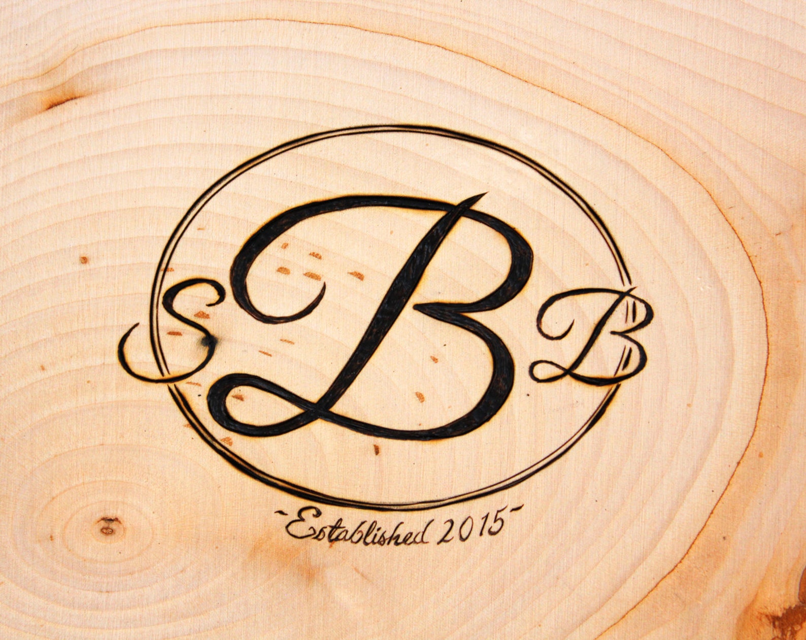 Fancy Monogram Design: Wooden Rustic Oval Guest Book. - Etsy
