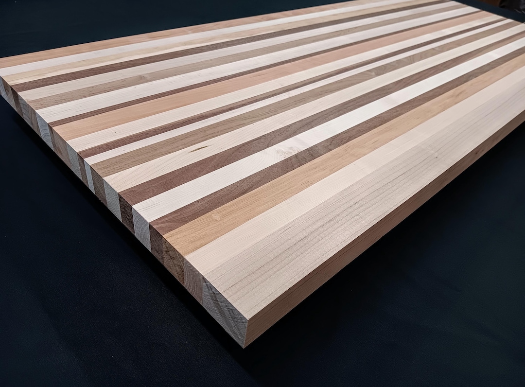 MIXED Hardwood Butcher Block Style Panel - Unfinished - Custom Size for ...