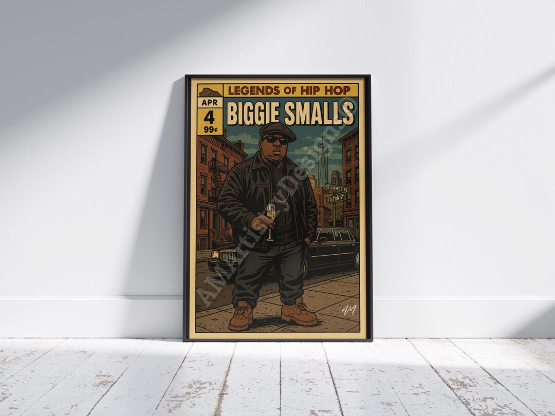Biggie Smalls Vintage Comic Book Poster - Hip Hop Cover Art (digital ...