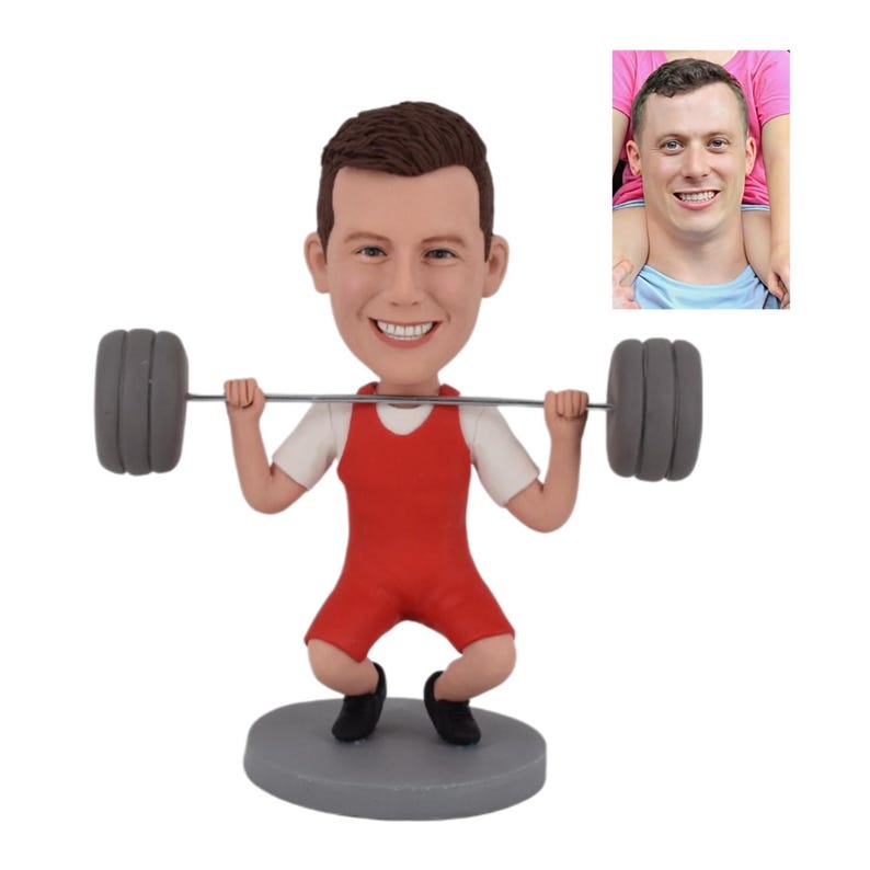 Custom Weightlifter Bobblehead – Personalized Gym Enthusiast Figurine ...