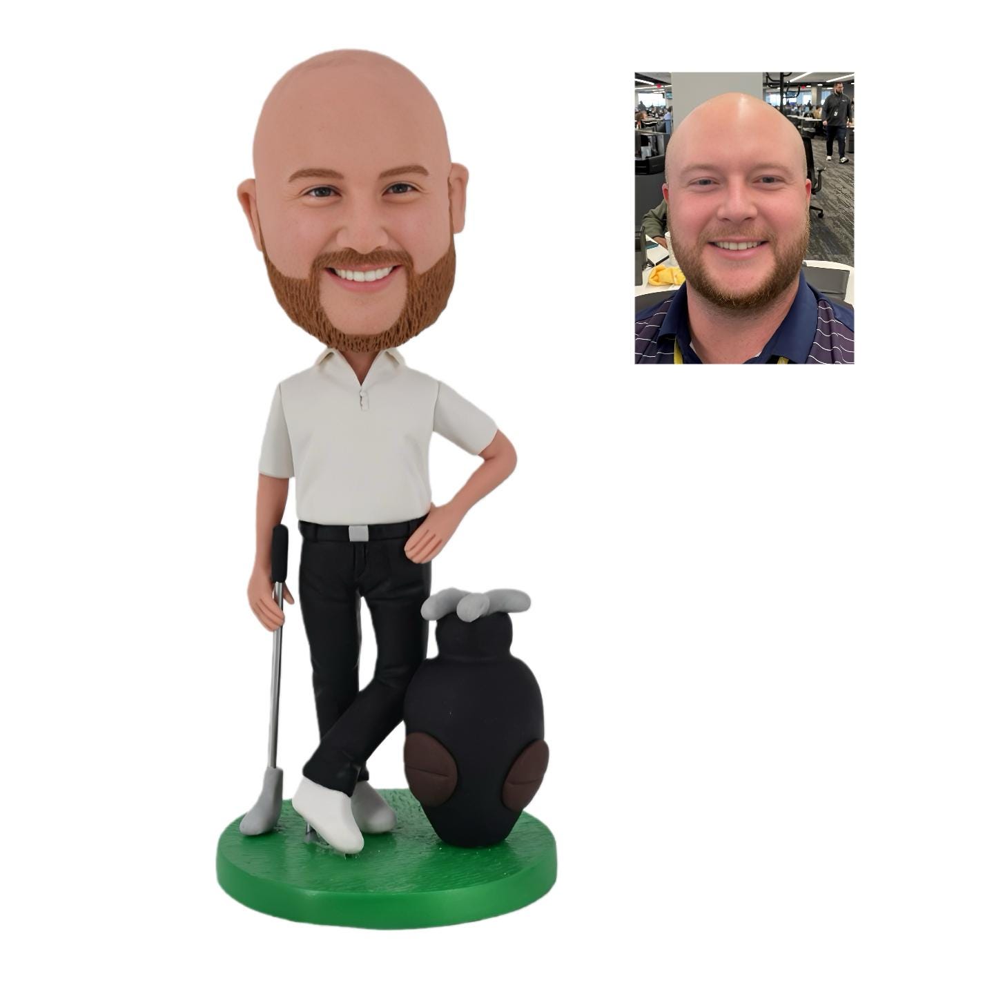 Personalized Male Golfer Bobblehead - Custom Golf Player Figurine With ...